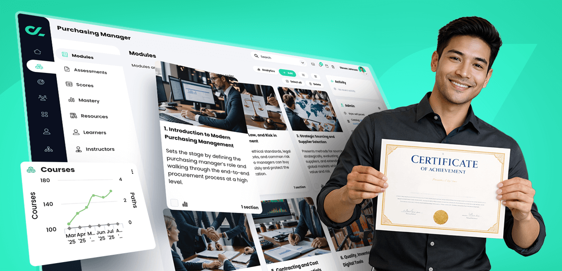 What LMS offers external certification courses? | Top features