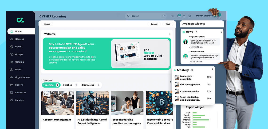 Custom dashboard and progress tracking LMS | CYPHER Learning