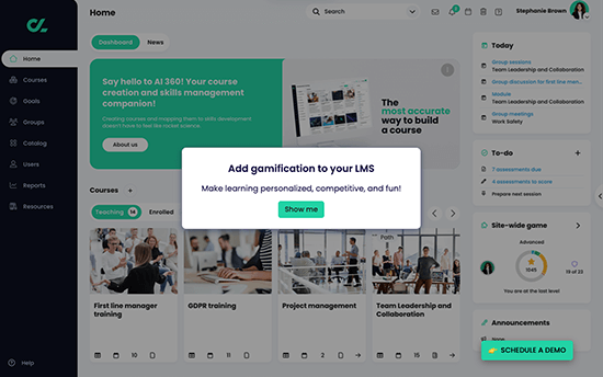 Product demo: Gamification