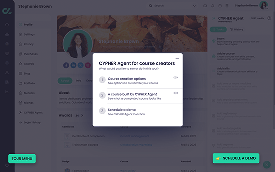 CYPHER self-guided product demos