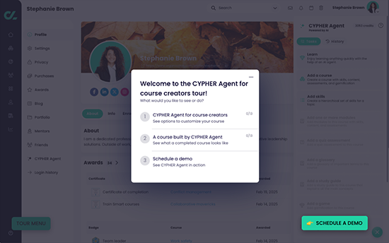 CYPHER self-guided product demos