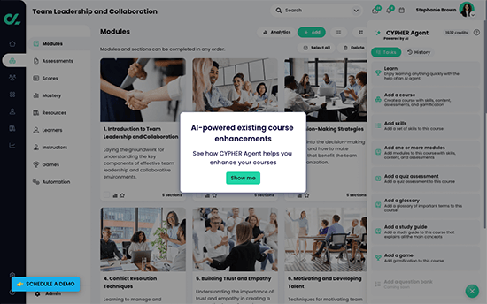 CYPHER self-guided product demos