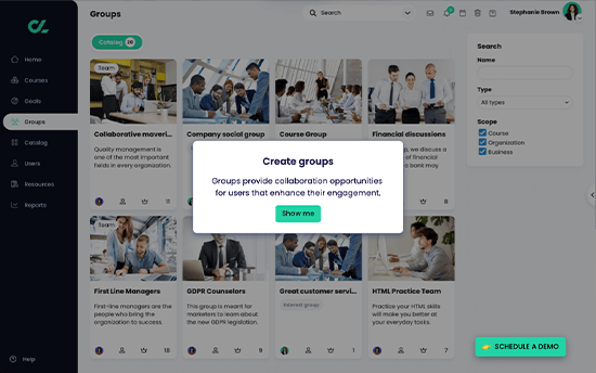Product demo: Groups
