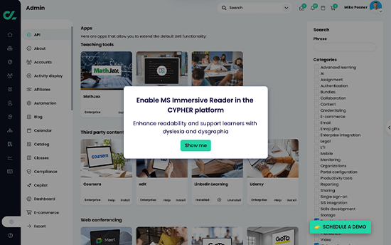 CYPHER self-guided product demos
