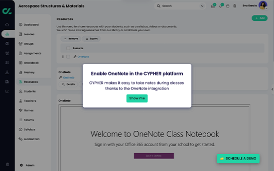 Self-guided demo: Integration: Microsoft OneNote