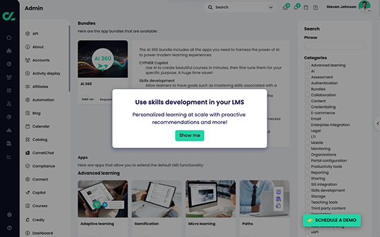 Product demo: Skills development