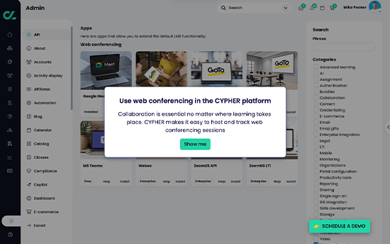 CYPHER self-guided product demos
